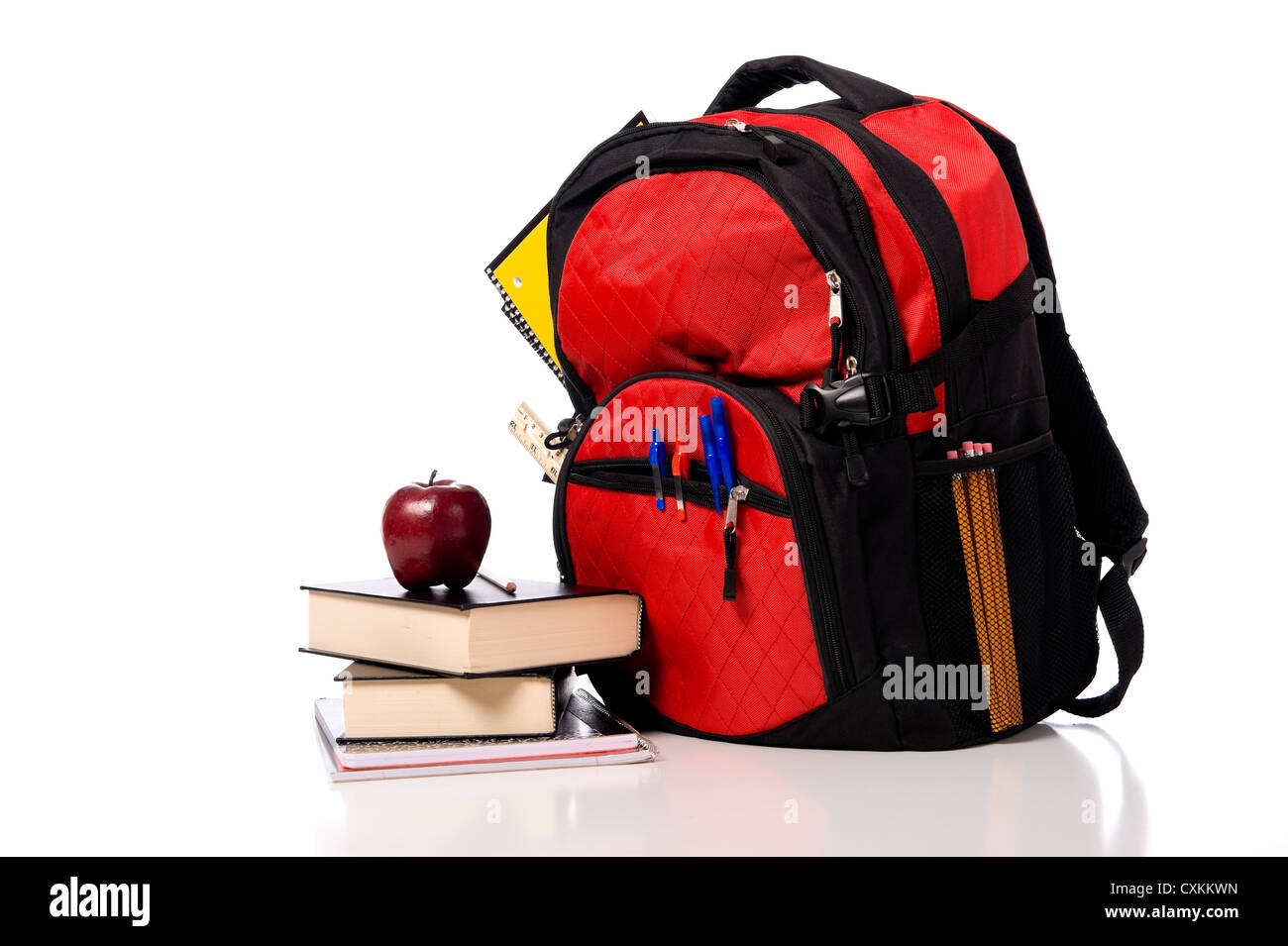 Backpack with school supplies hi-res stock photography and images - Alamy