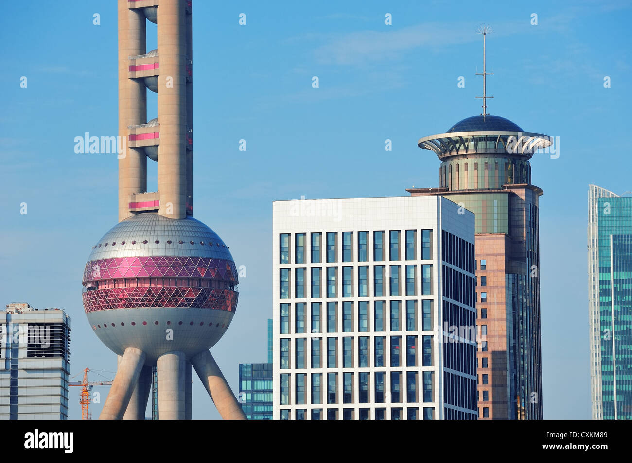 Shanghai urban architecture with blue sky Stock Photo - Alamy