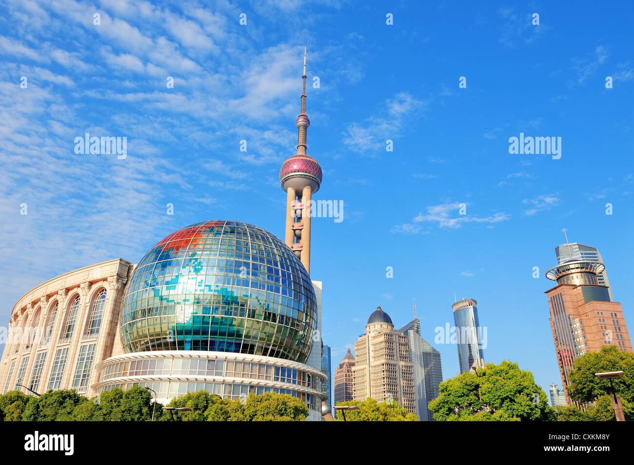 Shanghai urban architecture with blue sky Stock Photo - Alamy