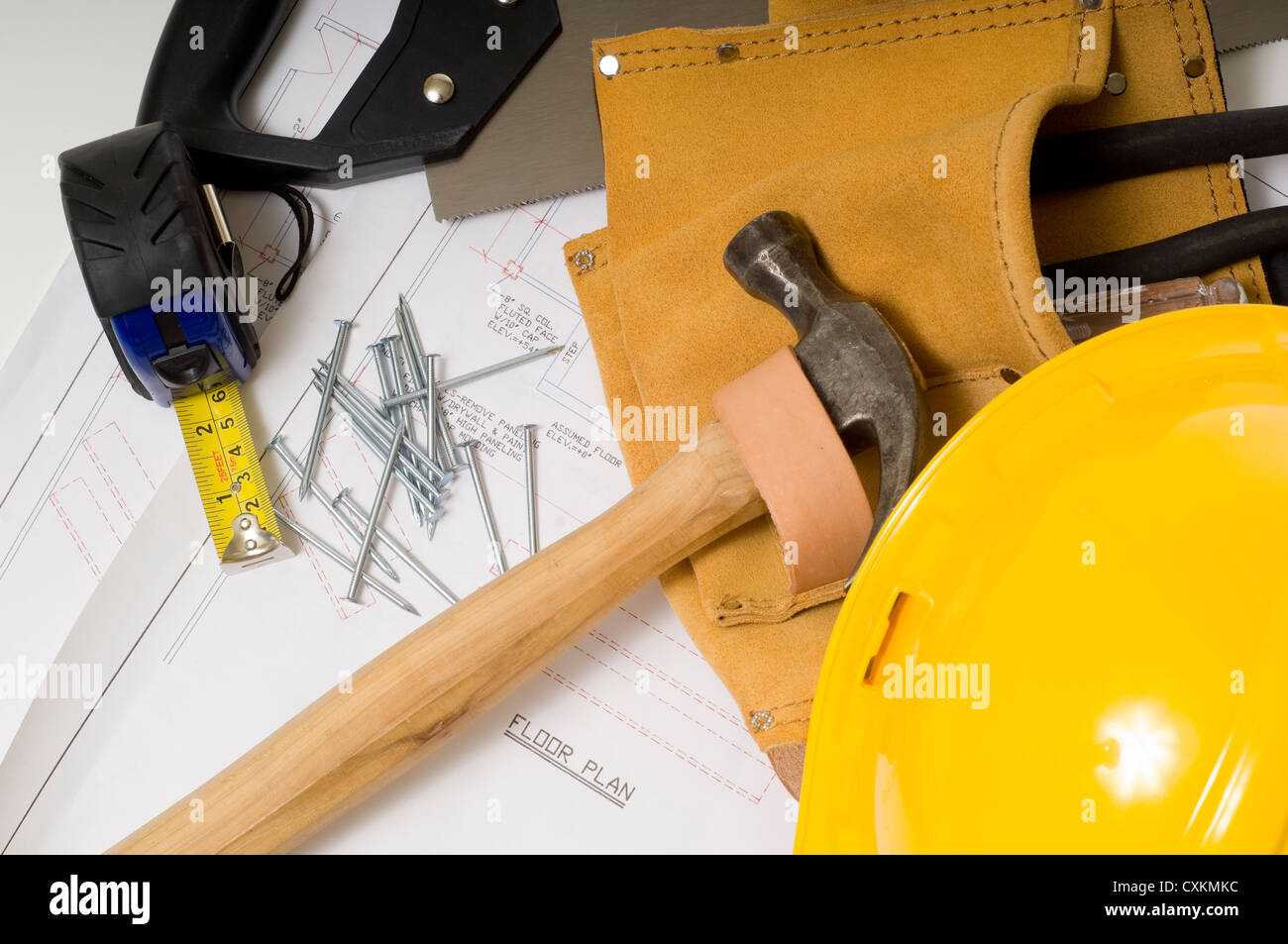 supplies of a construction worker or a handy man, including a hammer ...