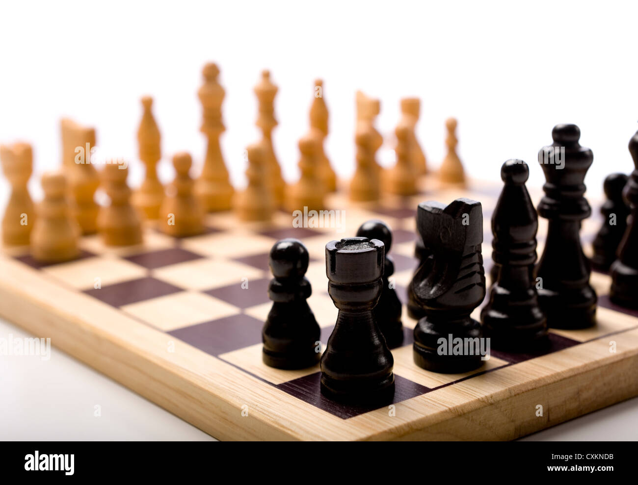 A chess set on a white background Stock Photo - Alamy