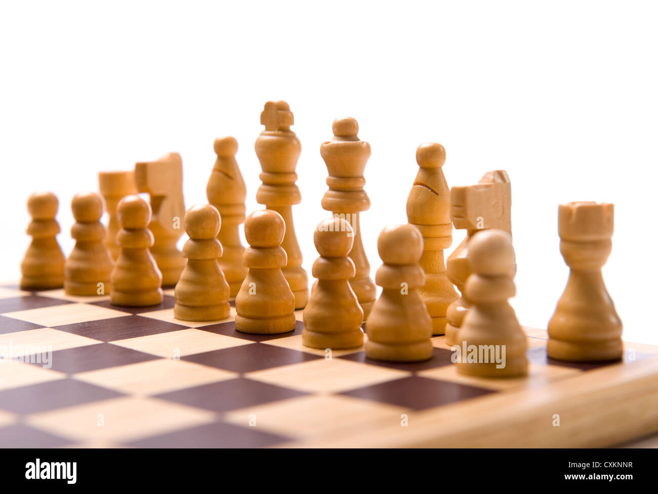 A chess set on a white background Stock Photo - Alamy
