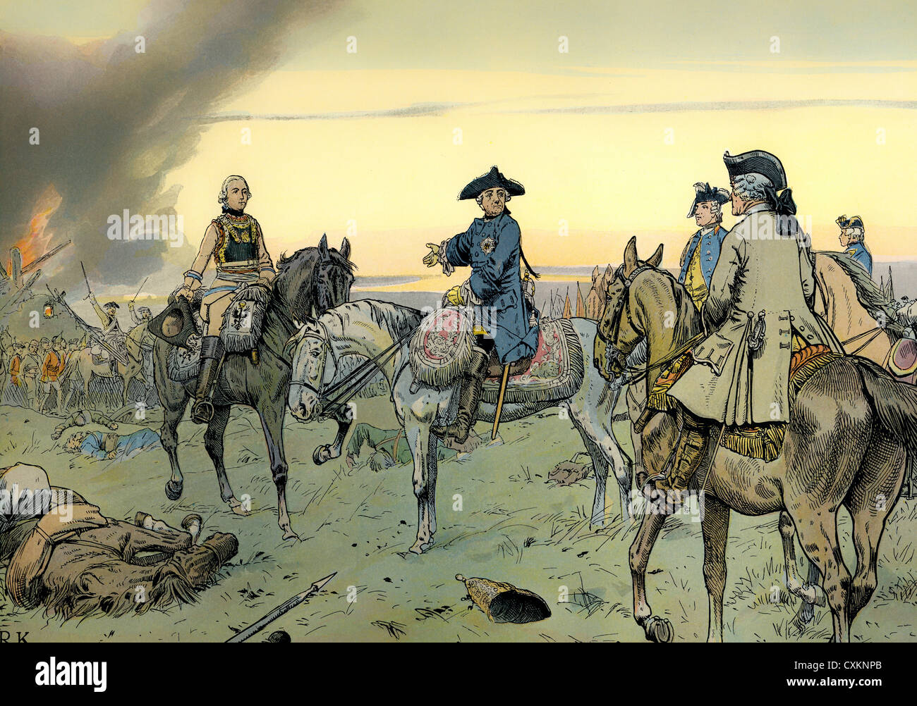 Frederick II or Frederick the Great King Prussia, After the Battle of ...