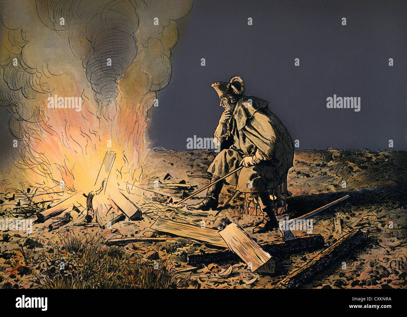 Frederick II or Frederick the Great King Prussia, The night before the ...