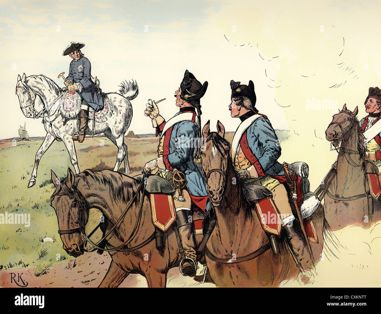 Frederick II or Frederick the Great King Prussia, On the march through ...