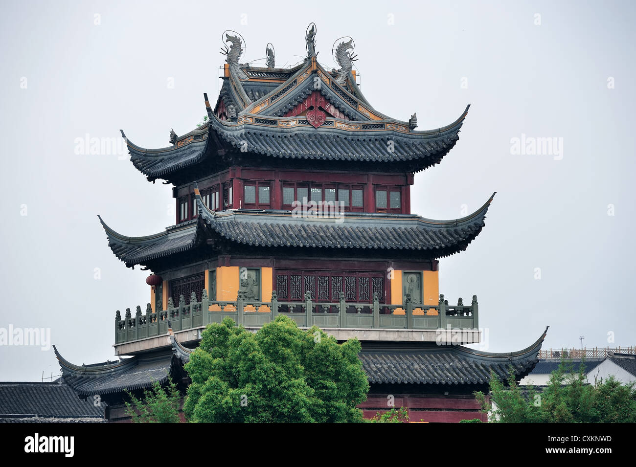 Shanghai Zhujiajiao town with pagoda style building Stock Photo - Alamy