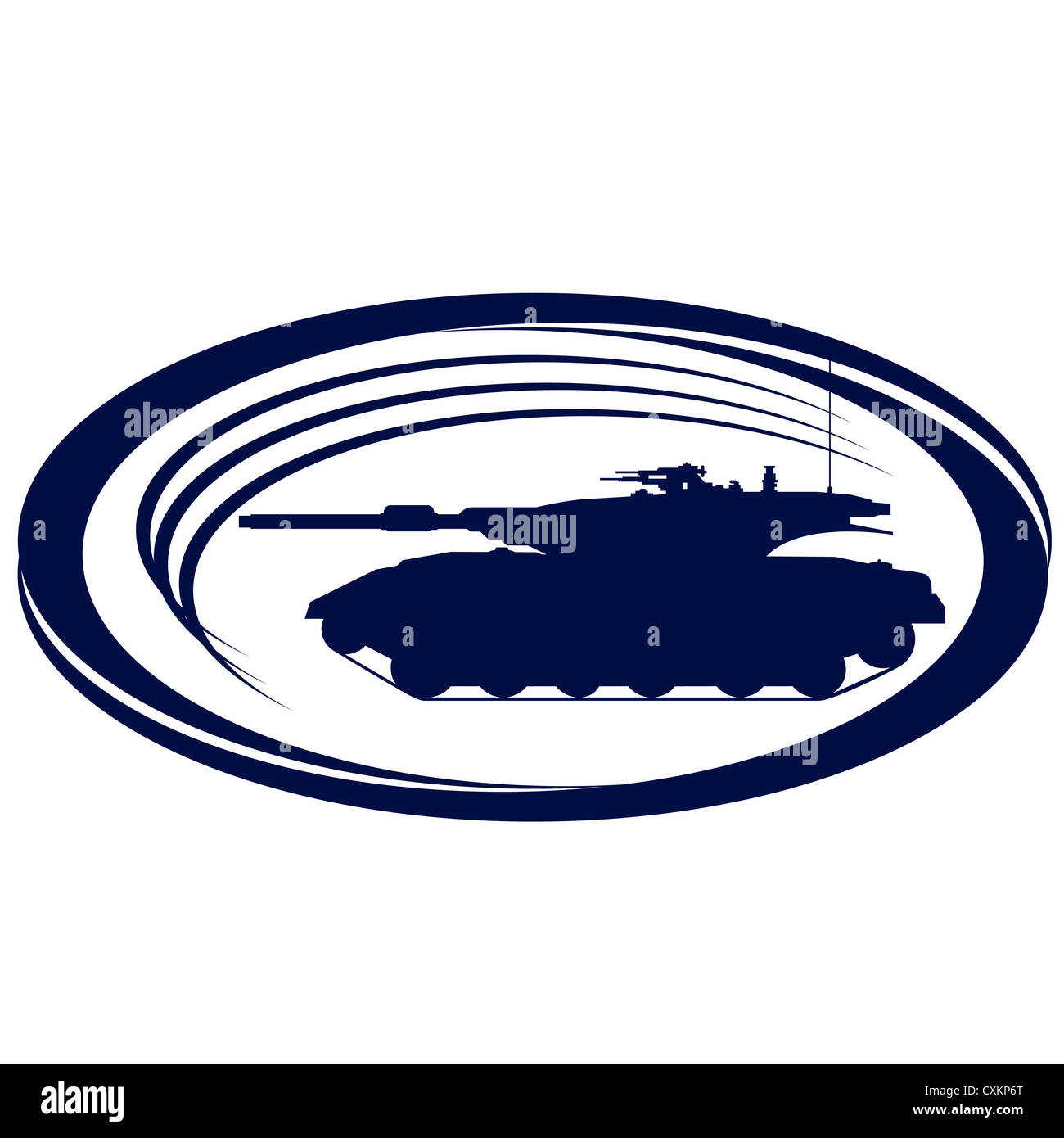 The contour of the modern tank. Illustration on white background Stock ...