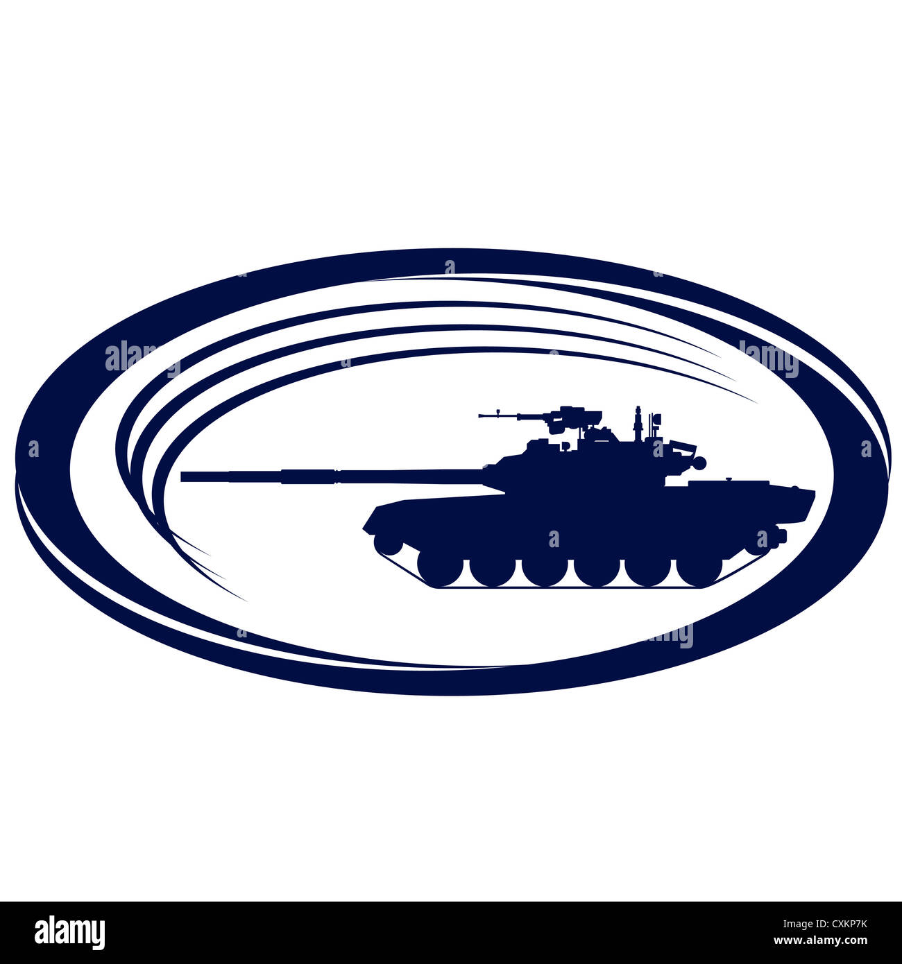 The contour of the modern tank. Illustration on white background Stock ...