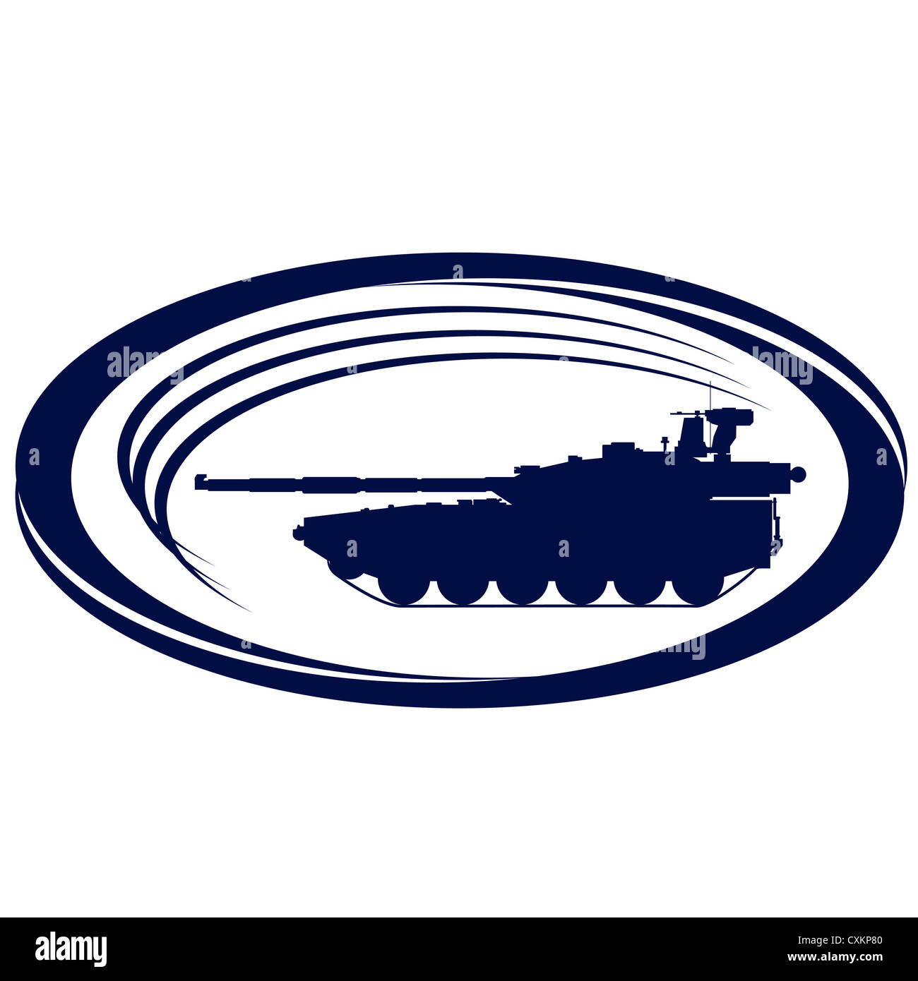 The contour of the modern tank. Illustration on white background Stock ...