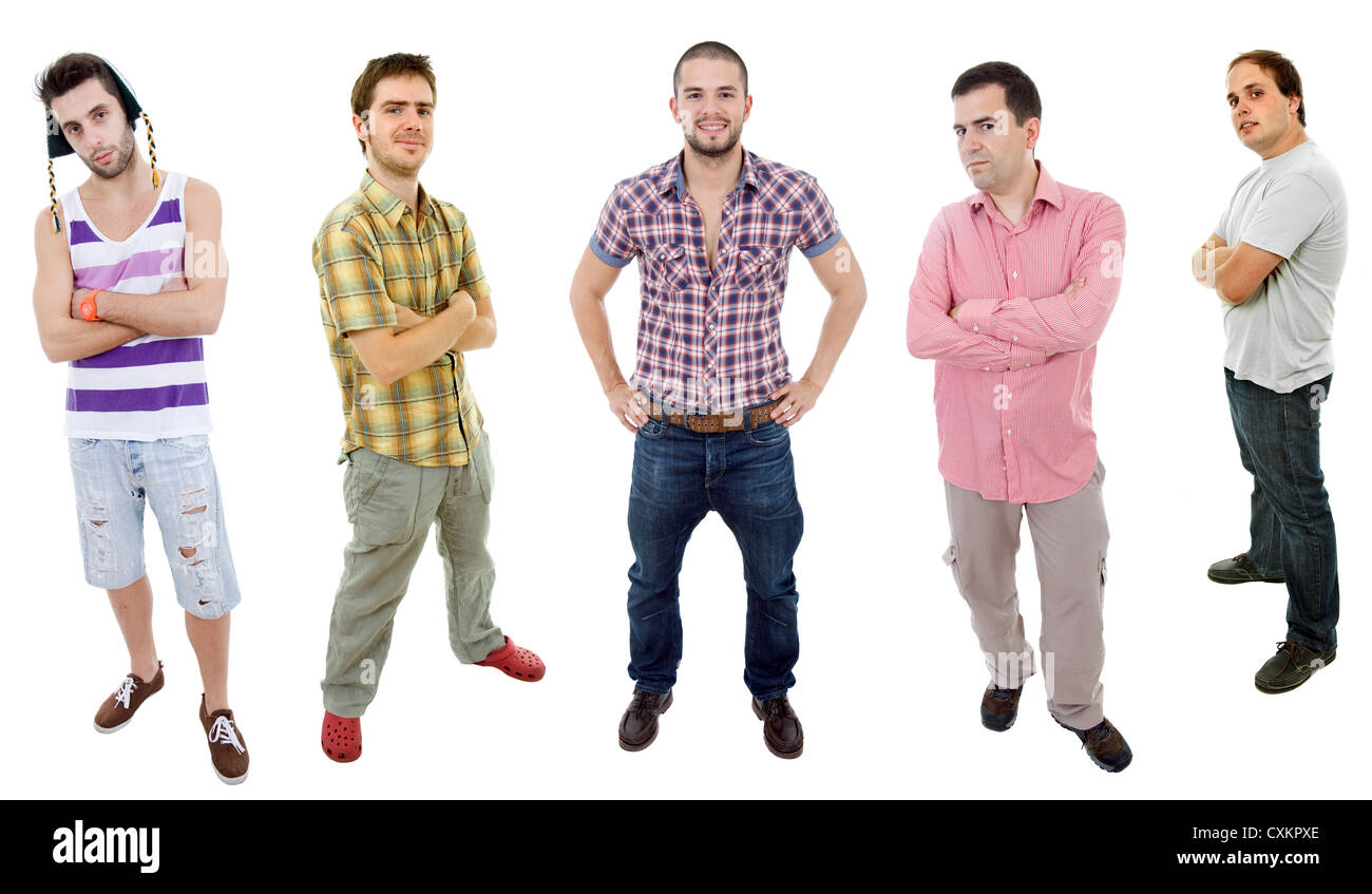 group of young men full body, isolated Stock Photo - Alamy