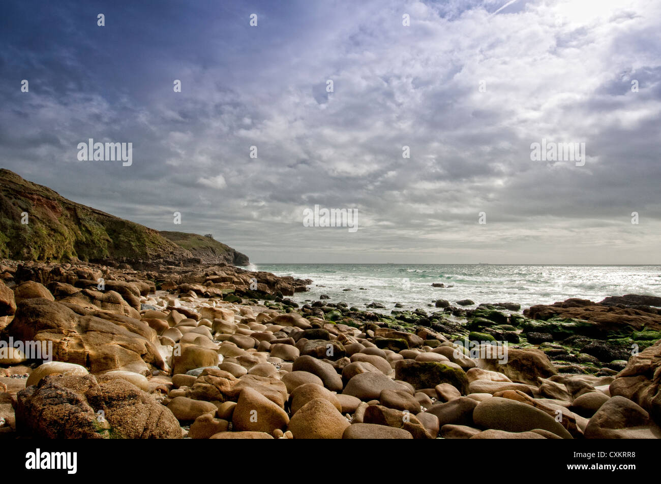 rocks at Praa Sands Cornwall Stock Photo - Alamy
