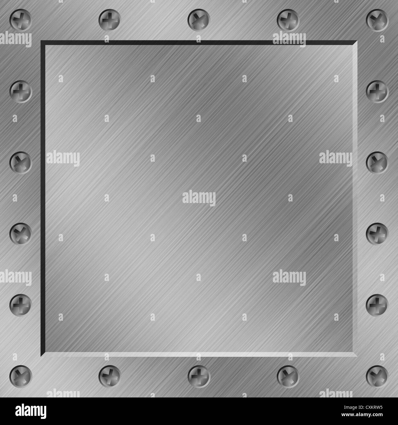 A Metal Background with Border of Screws Stock Photo - Alamy