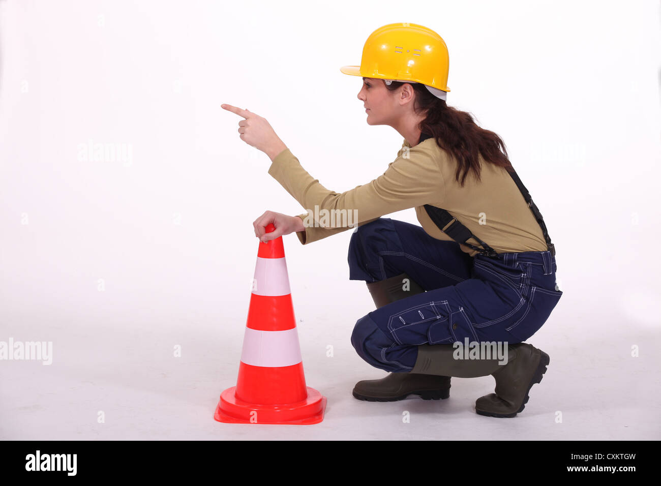 Construction worker directing traffic hi-res stock photography and ...