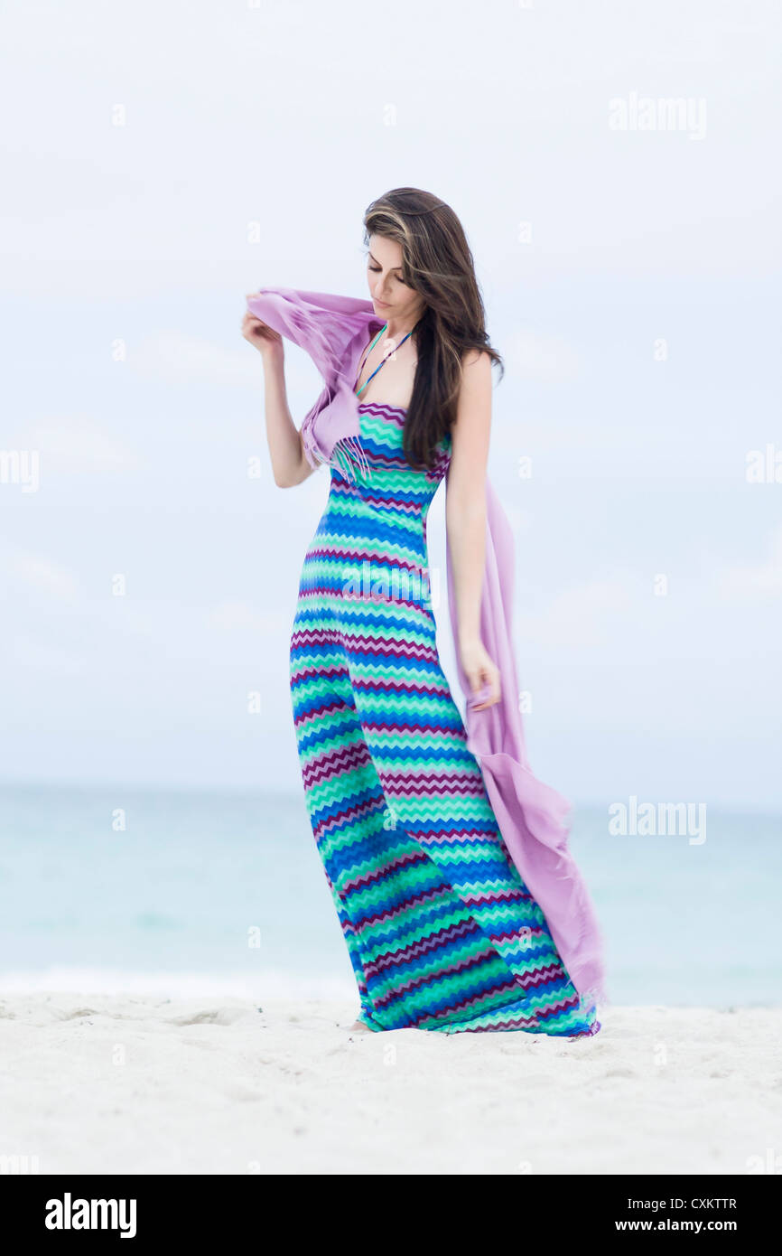 Woman at Beach, Florida, USA Stock Photo - Alamy