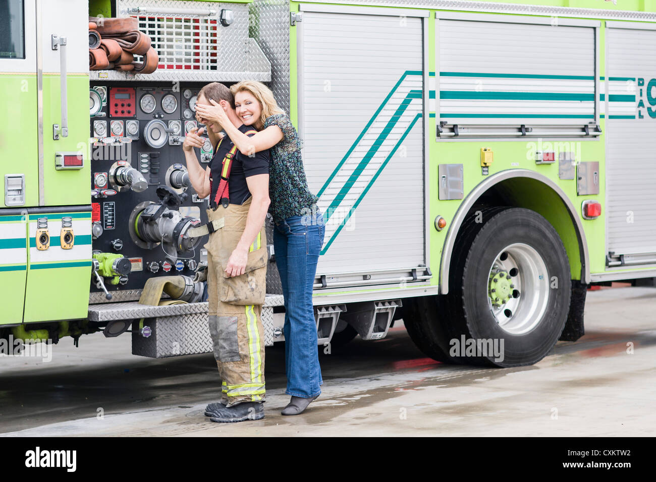 Firefighter and Girlfriend, Florida, USA Stock Photo - Alamy