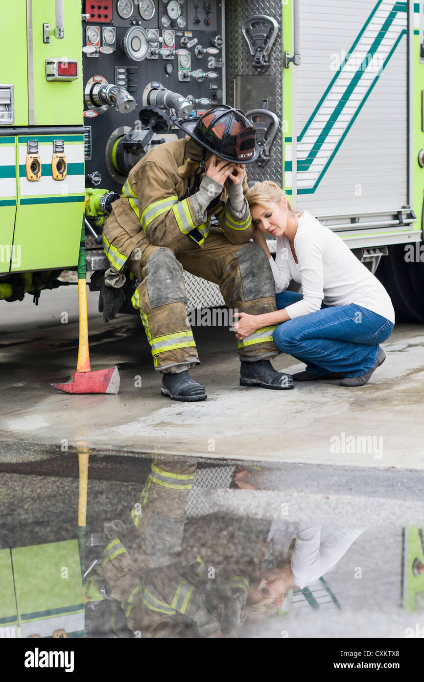 Firefighter and Girlfriend, Florida, USA Stock Photo - Alamy