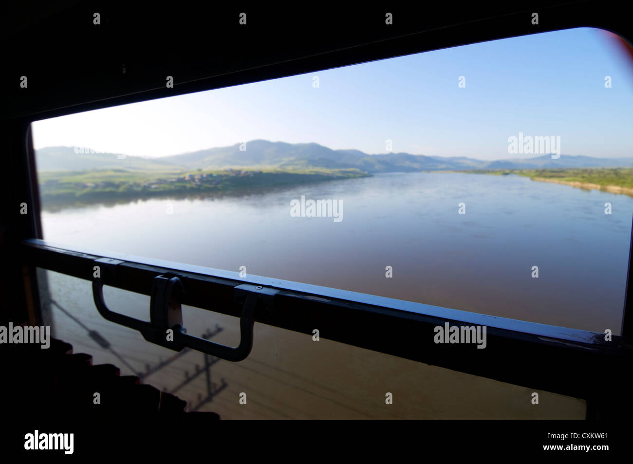view from the window of a train Stock Photo - Alamy