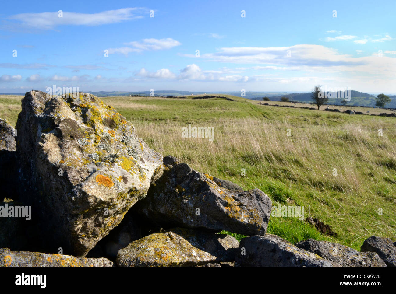 Middleton top stone wall Stock Photo - Alamy