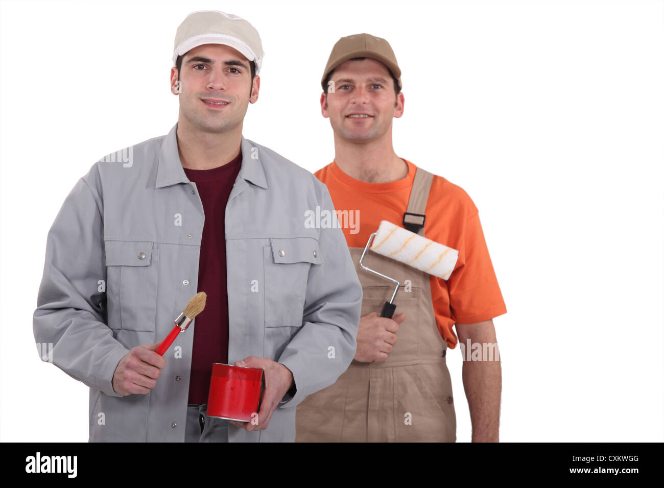 Two male decorators Stock Photo - Alamy