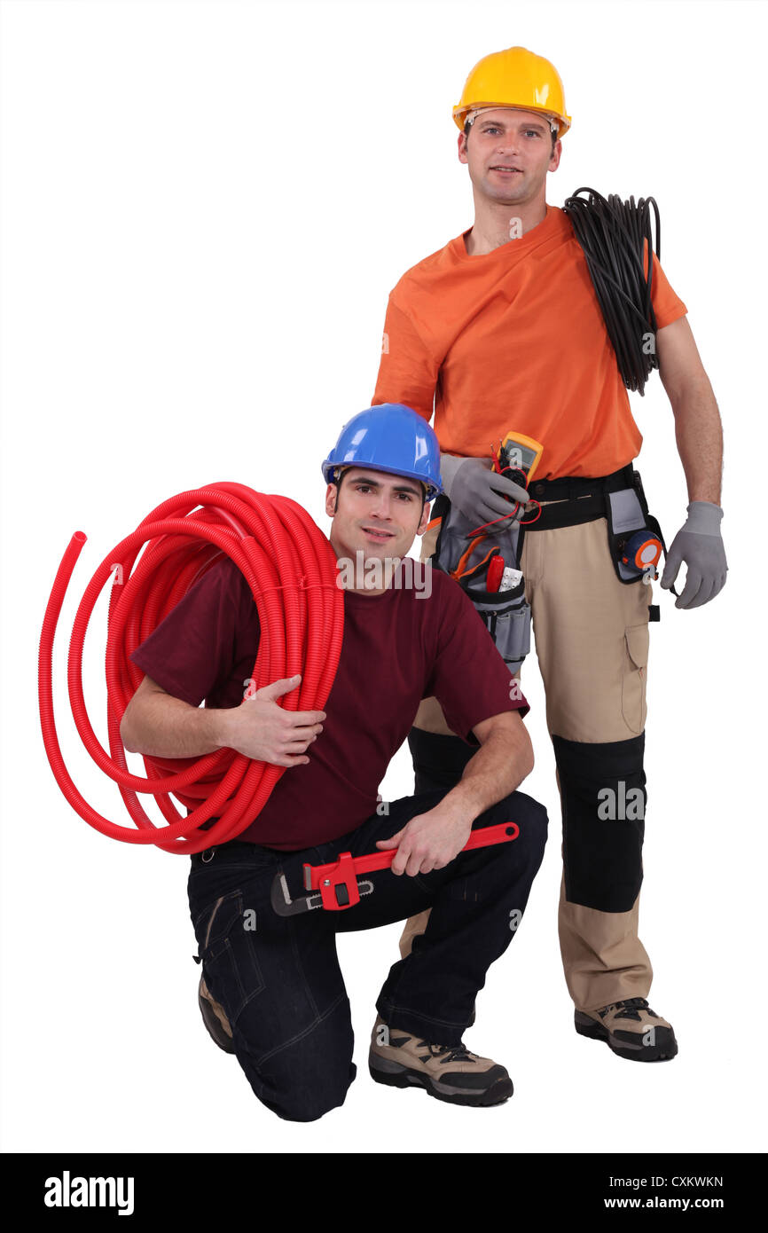 Plumber and electrician Stock Photo - Alamy