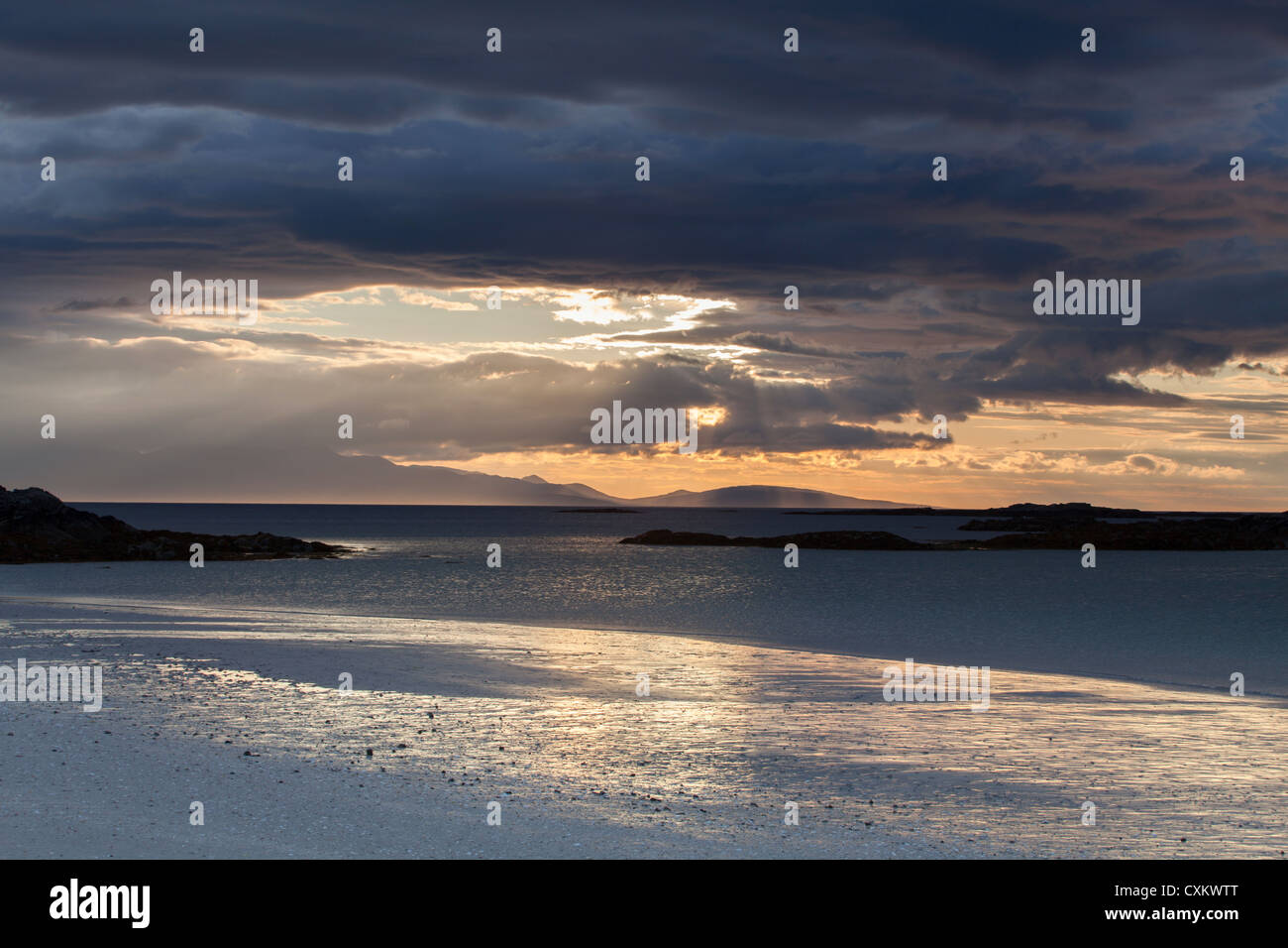 Traigh Bay, Arisaig, Beach sunset, West coast of Scotland, UK Stock ...