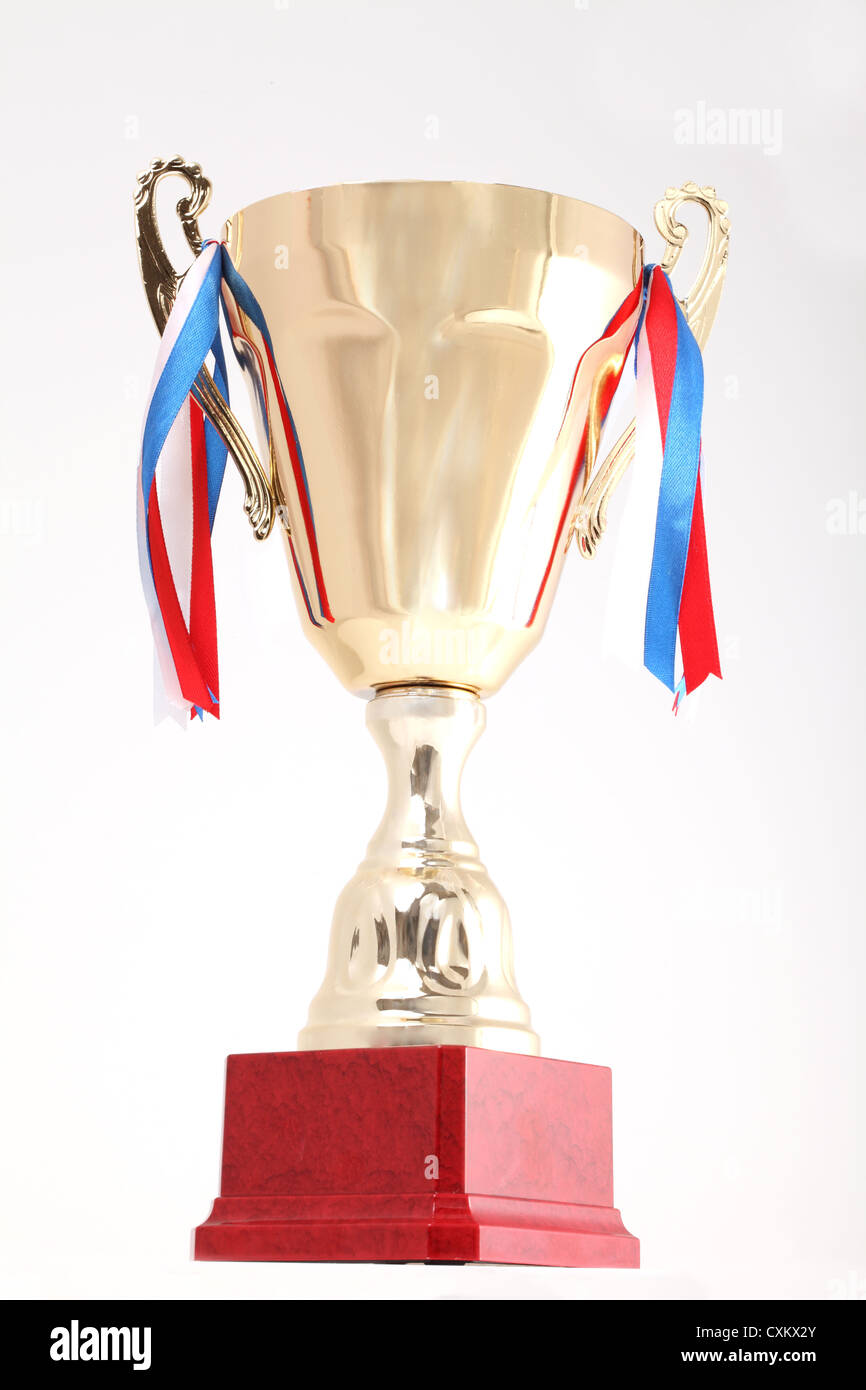 The golden trophy closeup Stock Photo - Alamy