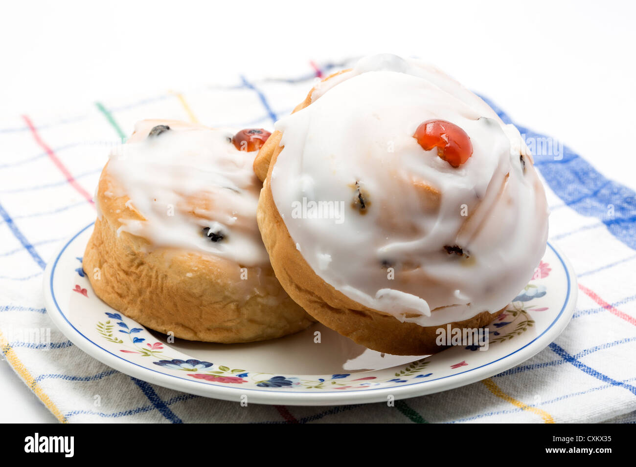 iced Belgian buns Stock Photo - Alamy