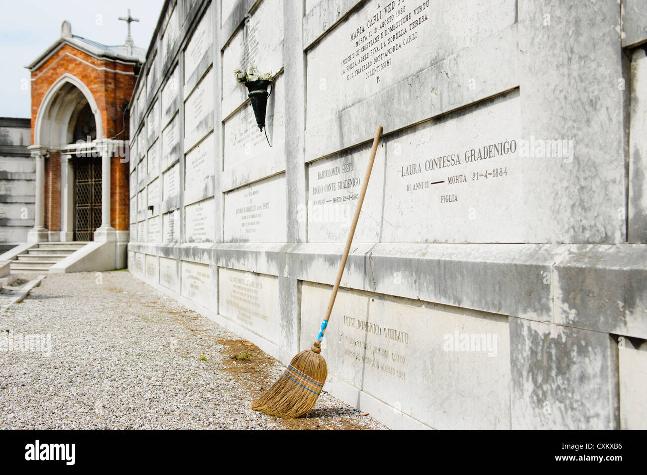 Graves at the Venice cemetery, Italy Stock Photo - Alamy