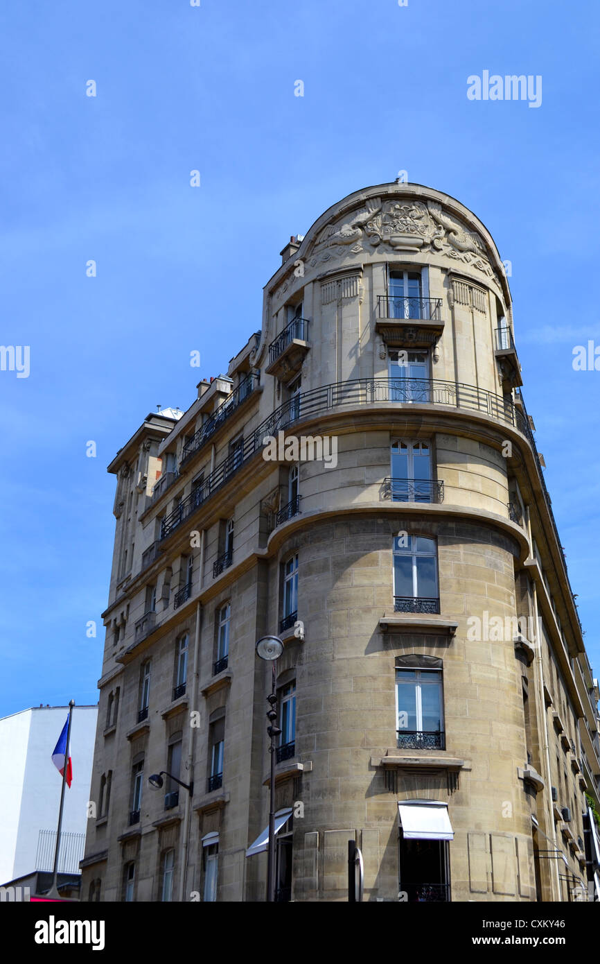 A residential corner building with neo-classical decoration near the ...