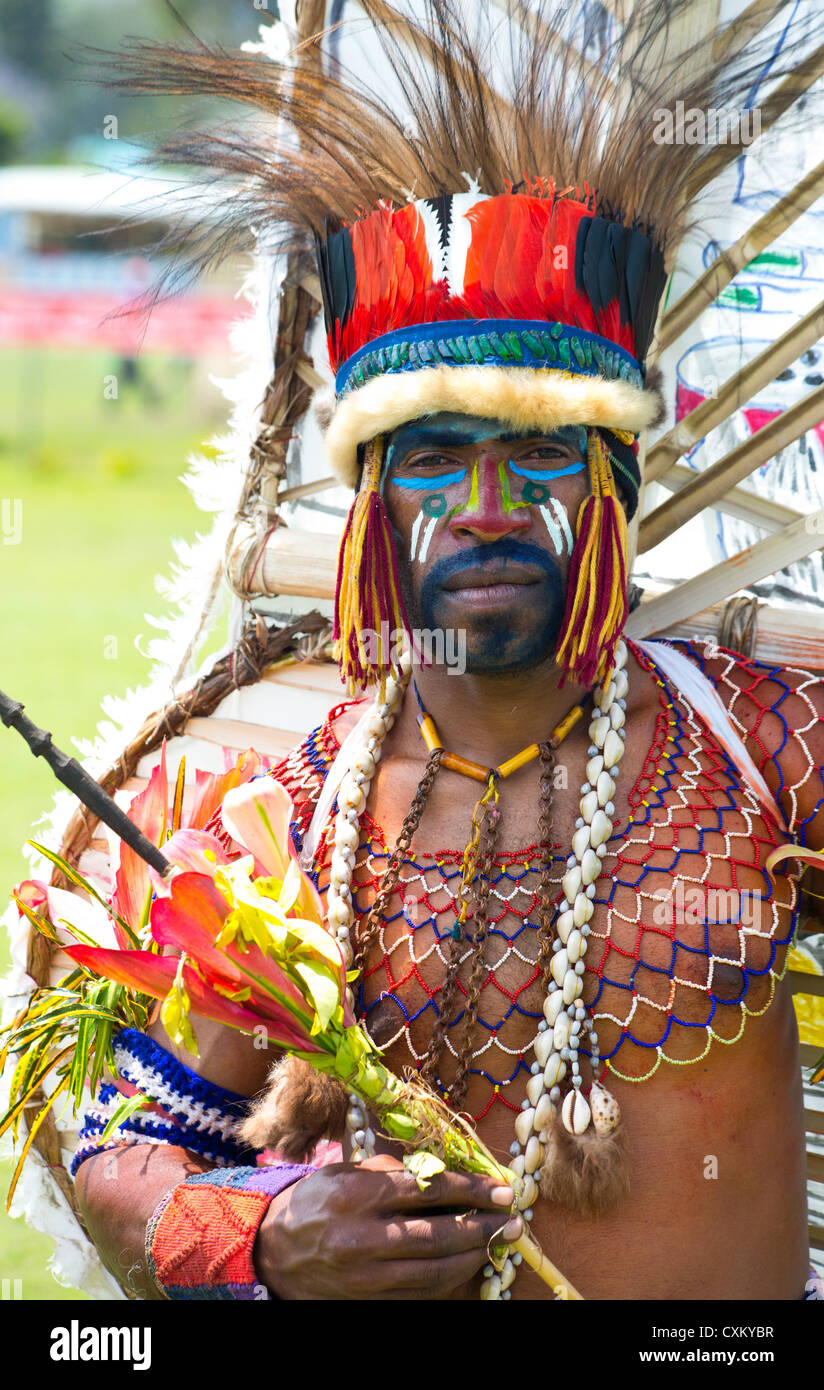Tribal Photo Shoot Man INDONESIA, ONNI VILLAGE, NEW GUINEA JUNE 24: