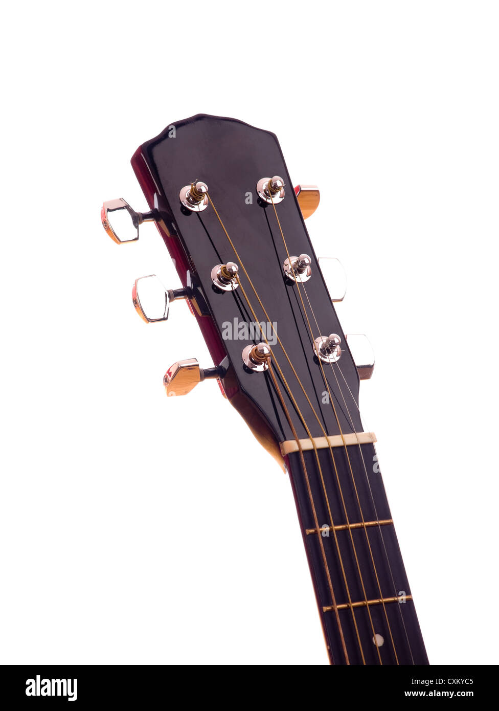 A guitar peg-head on a white background with copy space Stock Photo - Alamy
