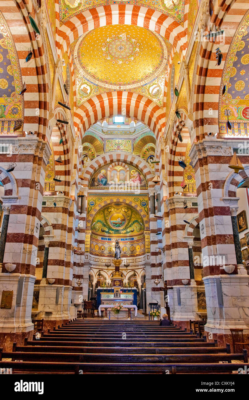 Europe France Marseille Notre Dame de la Garde.Basilica. Interior Stock ...