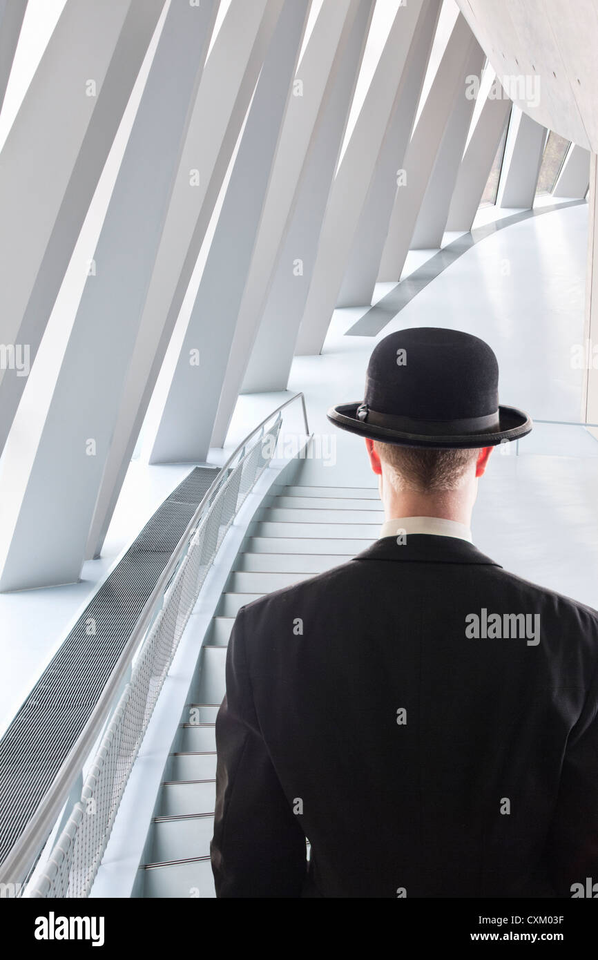 man facing stairwell Stock Photo - Alamy
