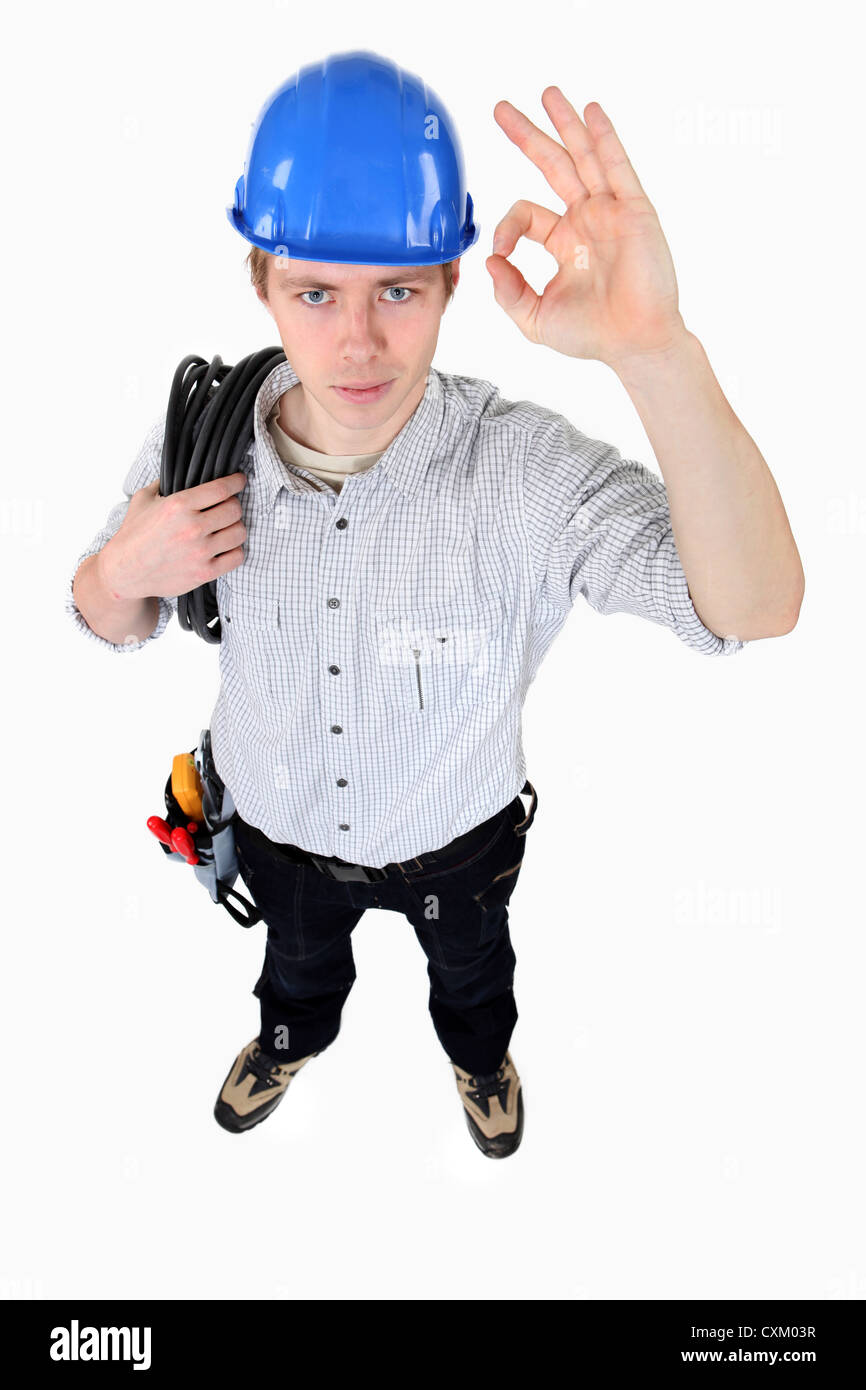 Electrician making wiring new hi-res stock photography and images - Alamy