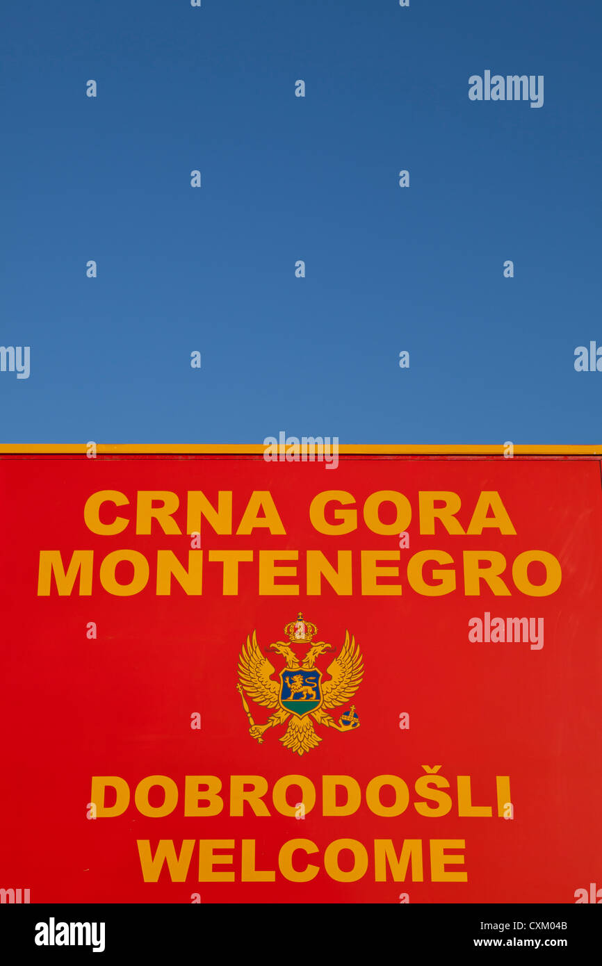 sign at Bar port, Montenegro Stock Photo - Alamy