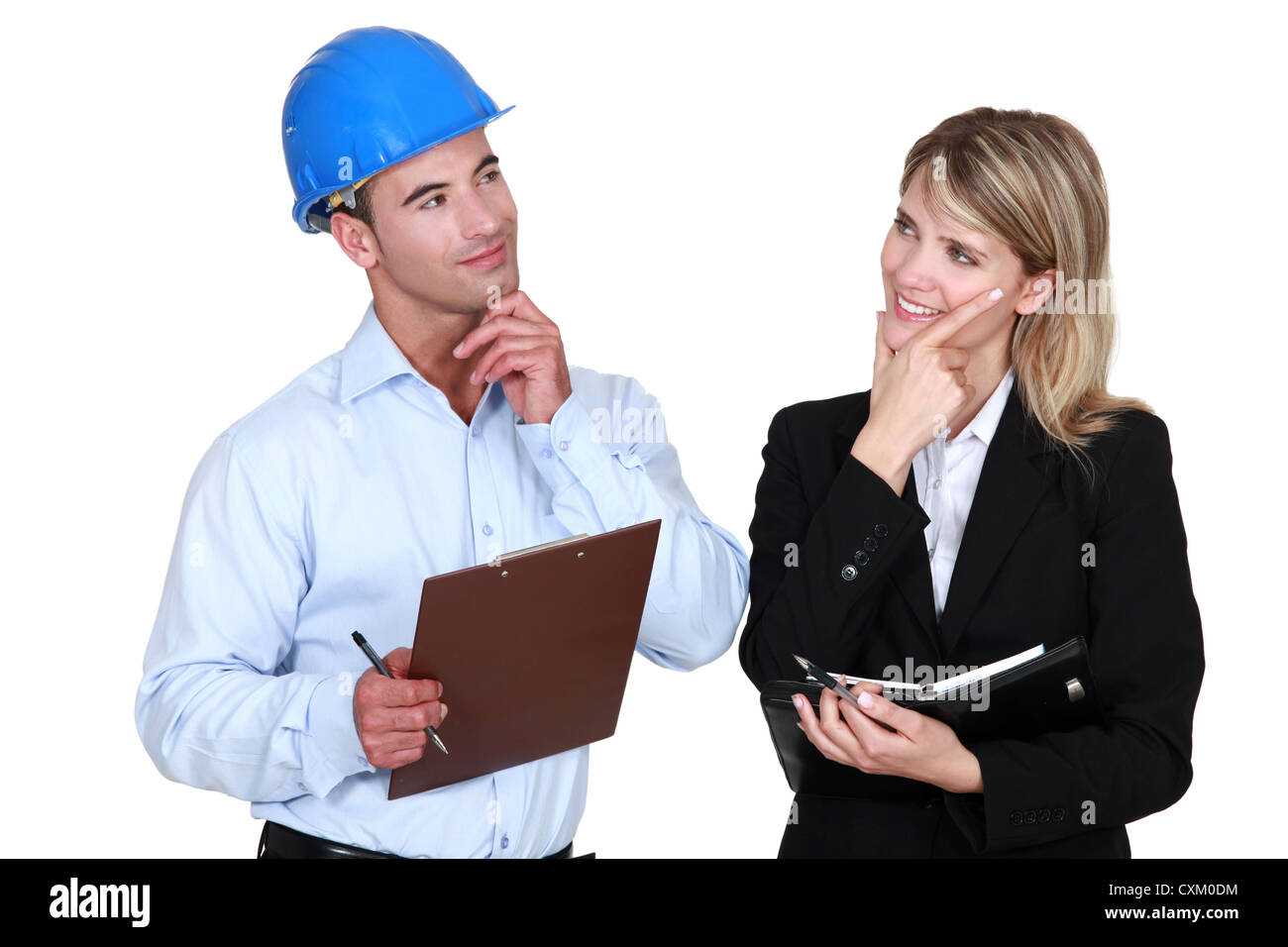 Architect and builder thinking about the same thing Stock Photo - Alamy