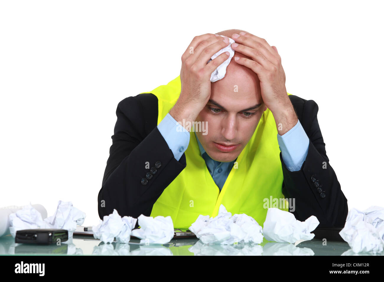 An overwhelmed architect Stock Photo - Alamy