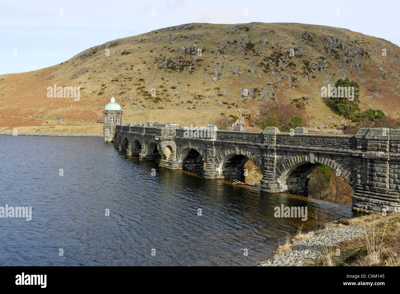 Craig Goch reservoir and dam arches, Elan Valley Wales UK Stock Photo ...