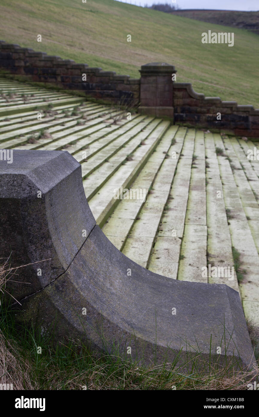 Overflow spillway at Butterley Reservoir, Marsden UK. A Grade II list ...