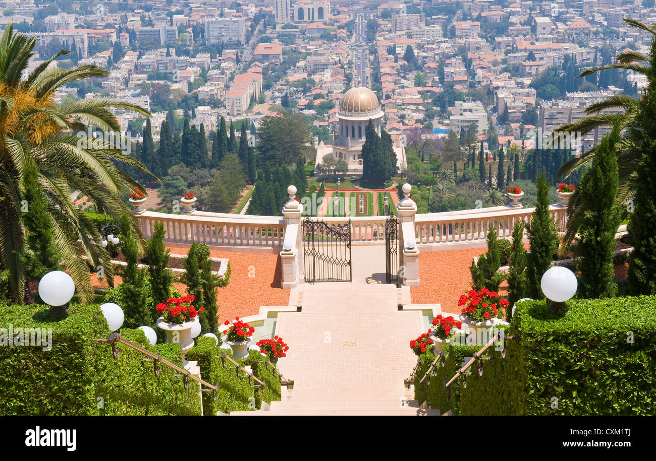 The Bahai gardens in Haifa north Israel Stock Photo - Alamy