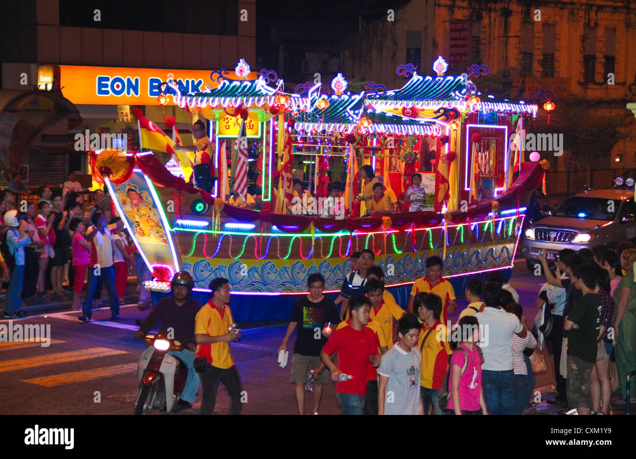 MAY 17, 2011: A boat design floats parading on Wesak Day procession at ...