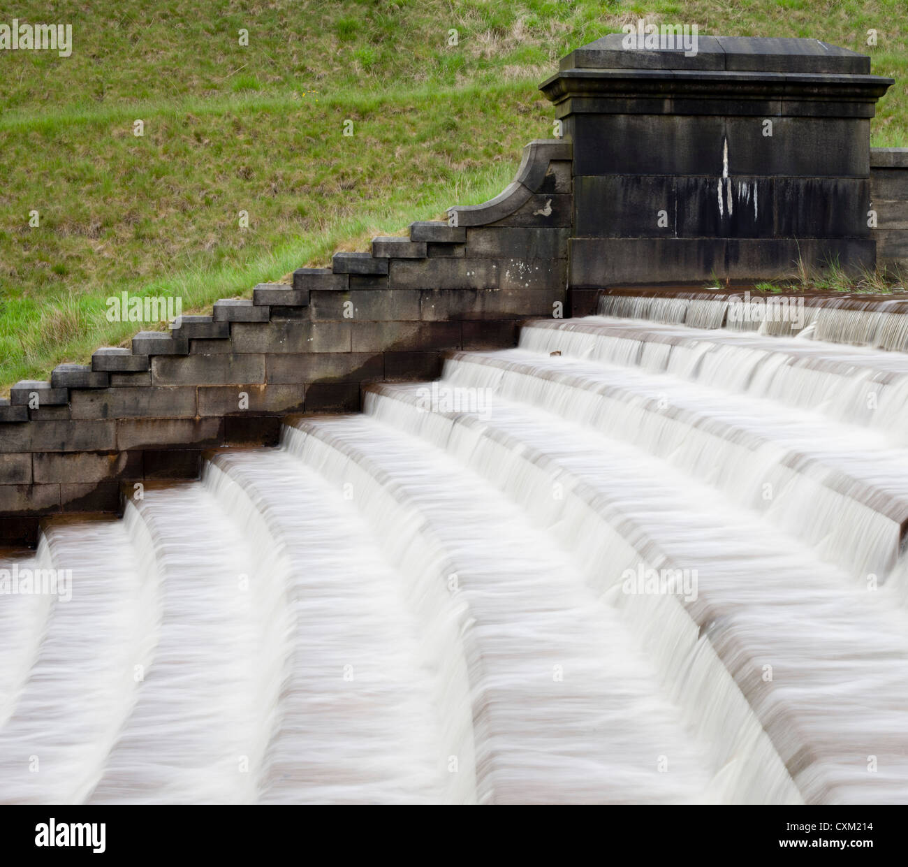 Overflow spillway at Butterley Reservoir, Marsden UK. A Grade II list ...