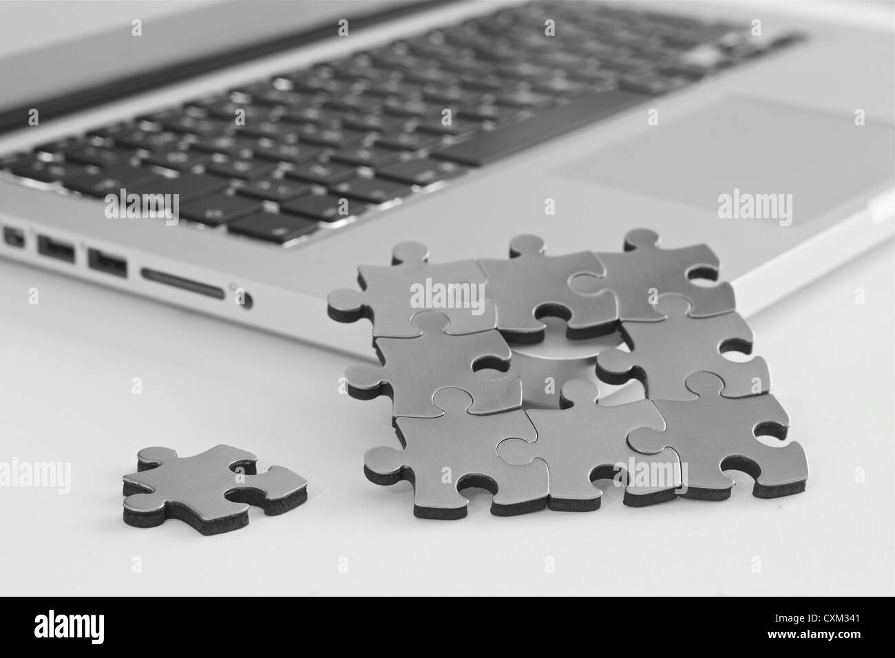 Missing piece for computer problems Stock Photo - Alamy