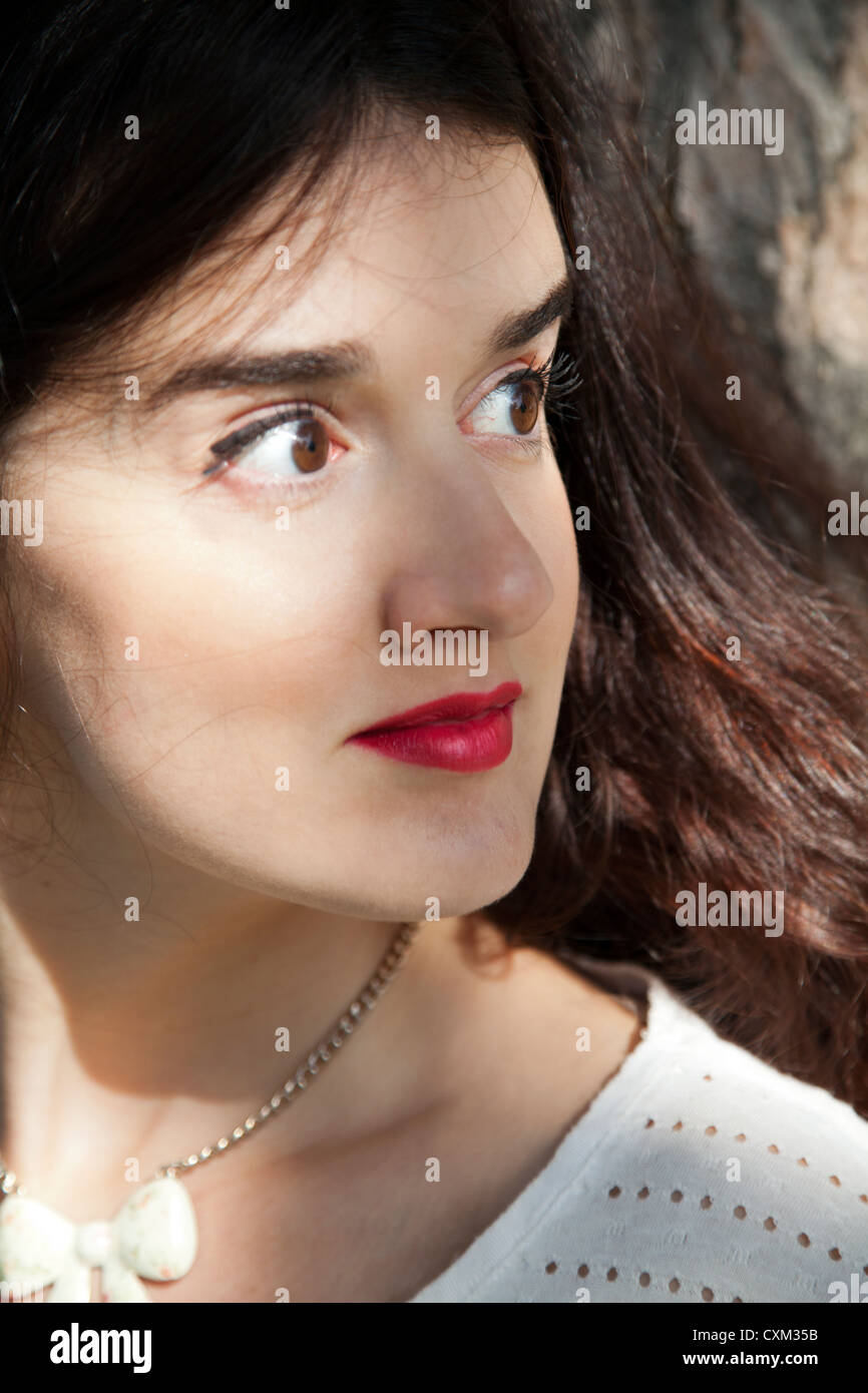 Latin Woman Portrait in Stare Stock Photo - Alamy