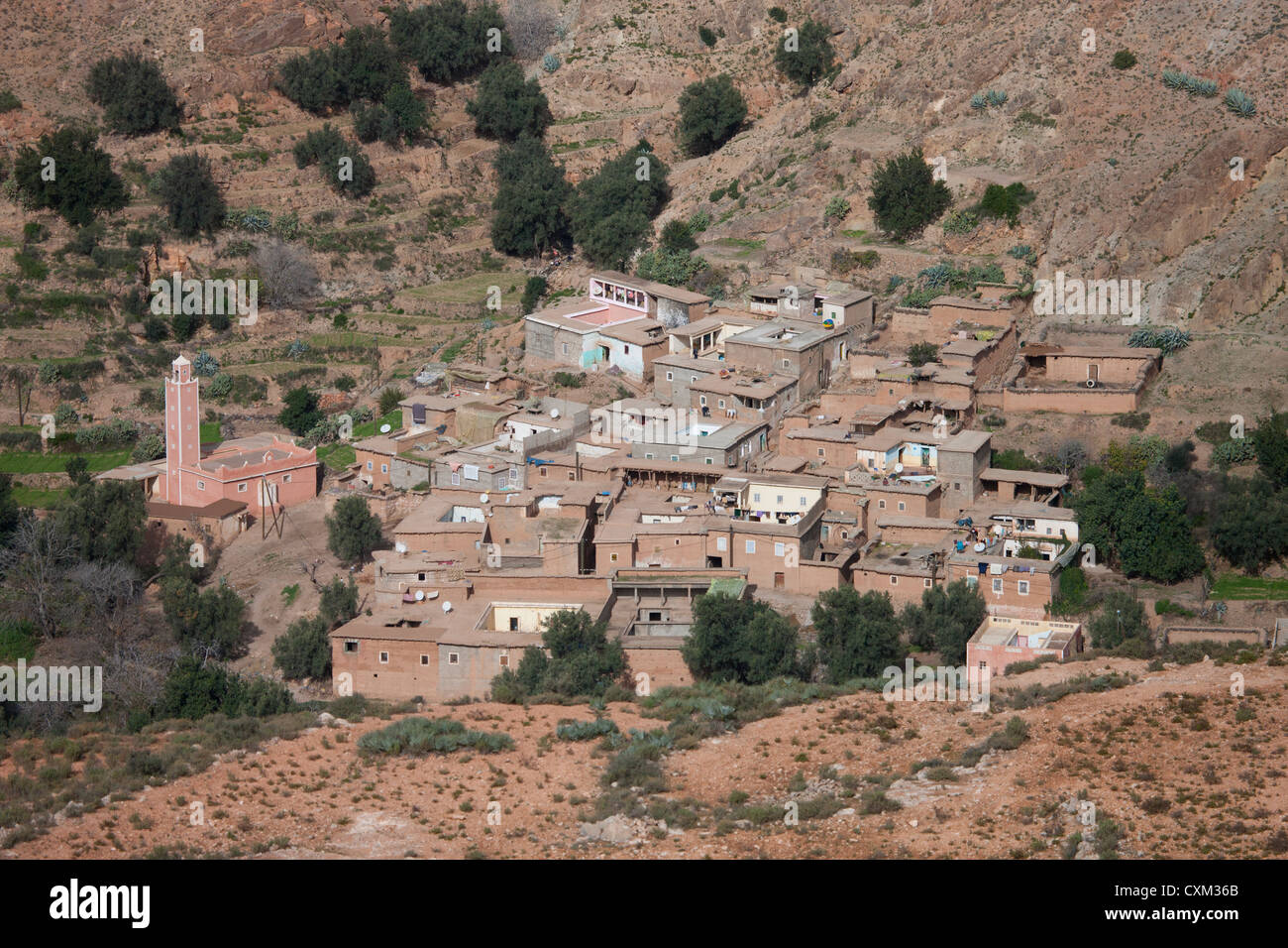 Small village in Atlas Mountains, Morocco Stock Photo - Alamy