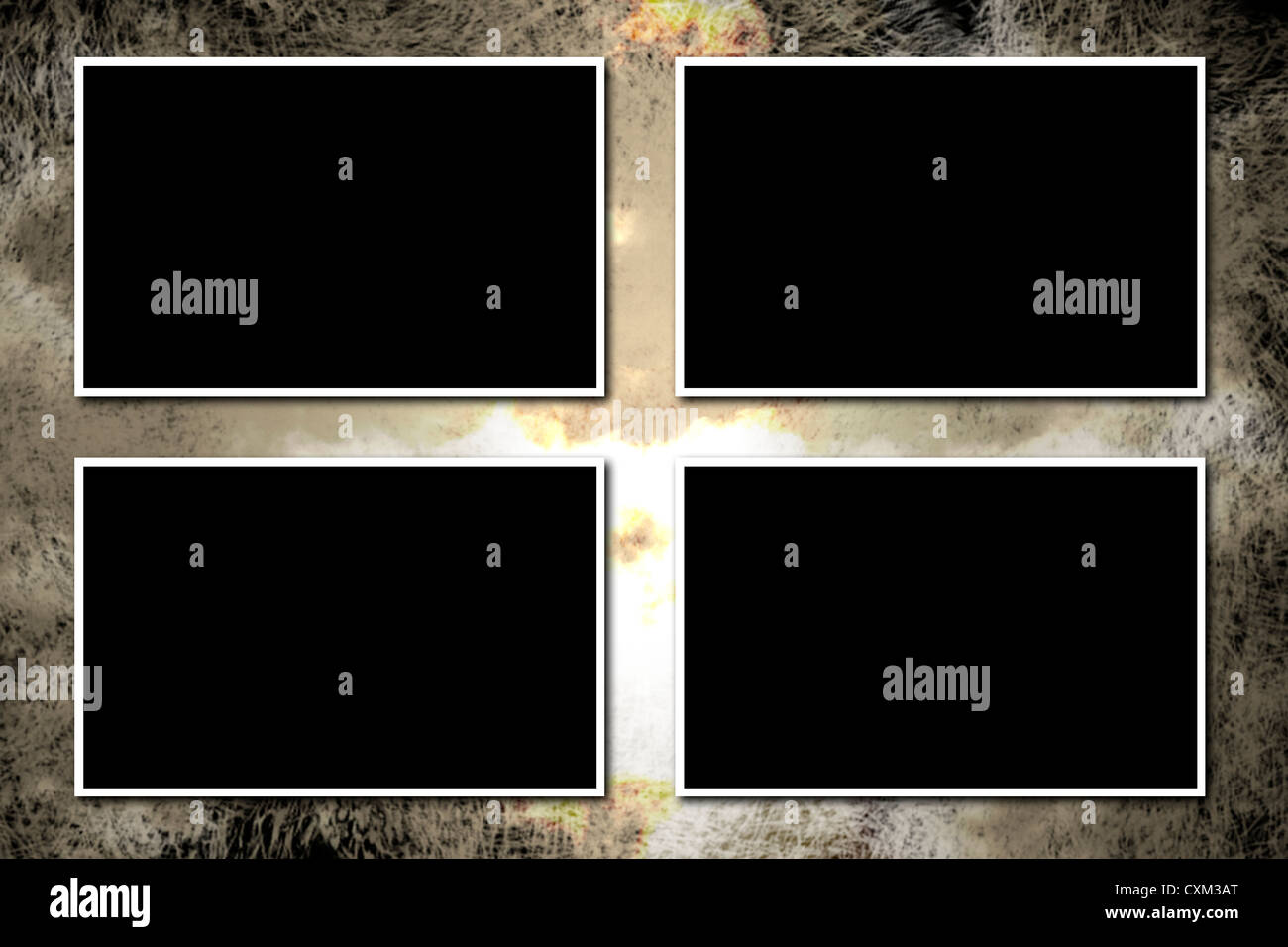 Four frames for photos on agrungy background Stock Photo - Alamy