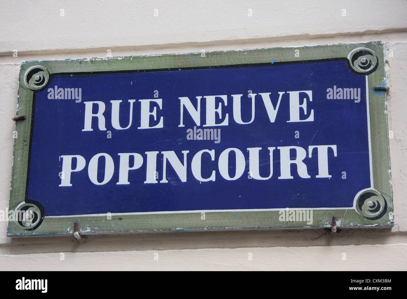Reference point of Popincourt Street in Paris Stock Photo - Alamy