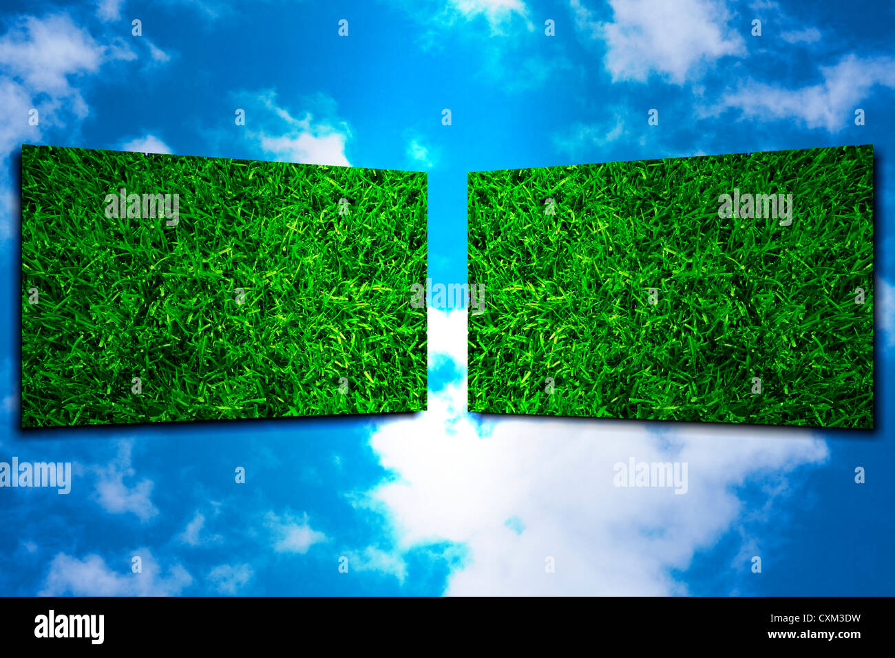 Two display showing grass for ecology use Stock Photo - Alamy