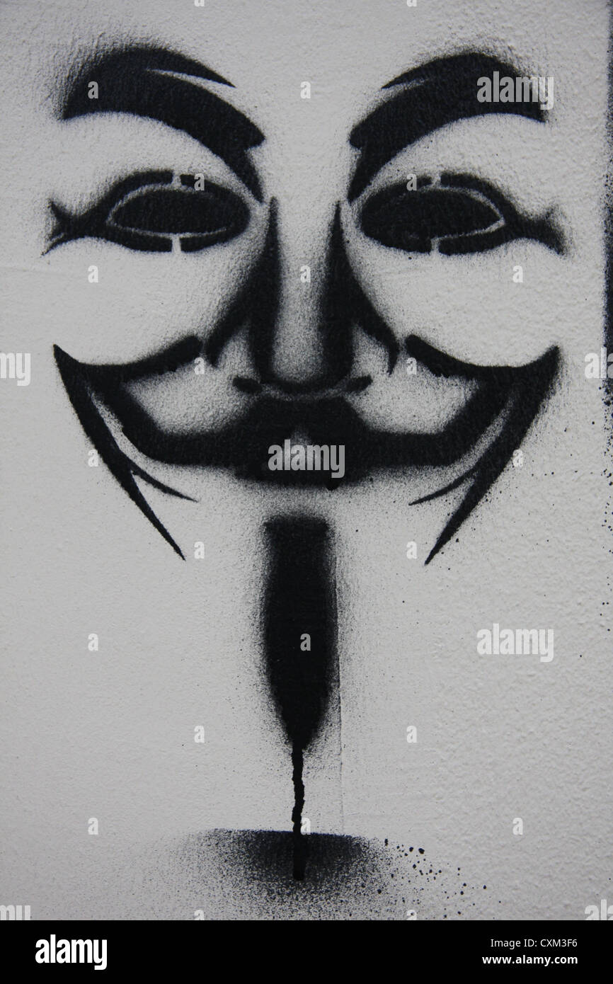Anonymous mask graffiti hi-res stock photography and images - Alamy