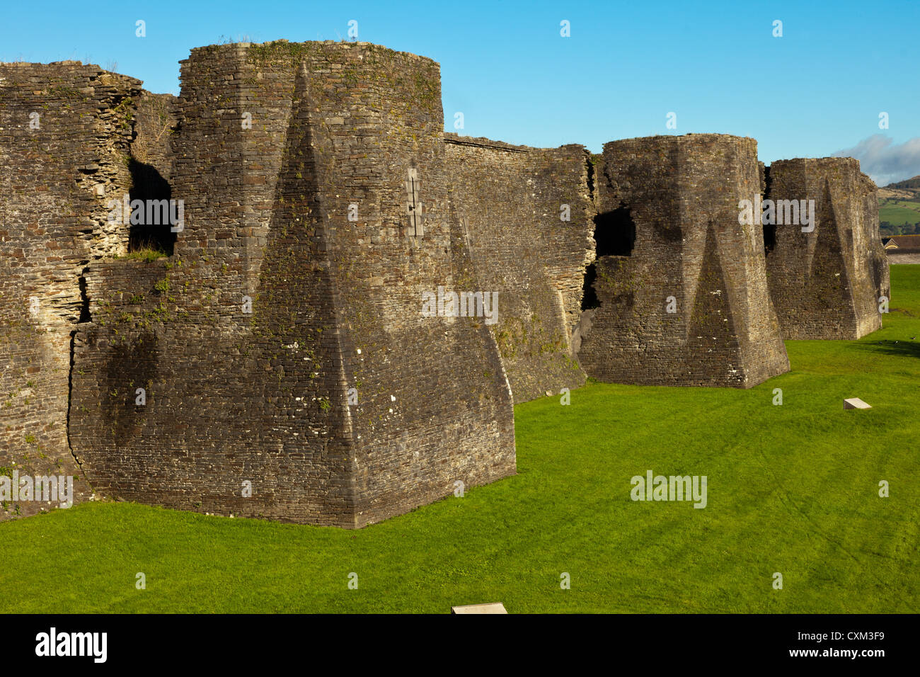 Caerphilly Castle Wales UK,largest castle in Wales and one of the ...